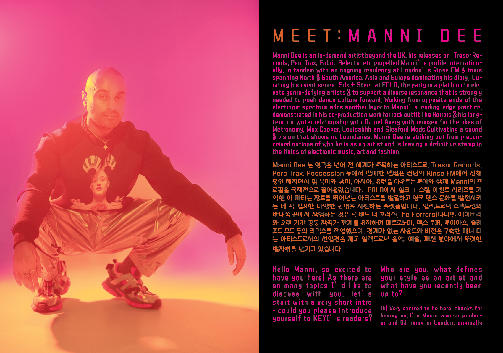 Manni Dee interview by Agata Omelanska with photos by KEYI Studio ...